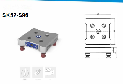 HRC Zero Point Clamping Plates 96mm Pull Studs Alloy Steel Material