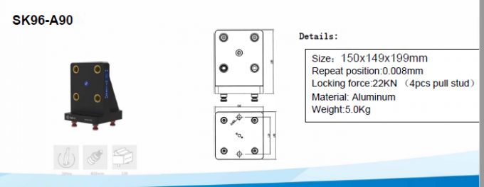 Fixed Custom CNC Workholding Fixture Pull Stud Zero Point Clamping