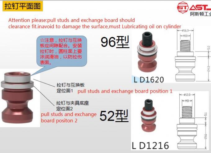 Manual 4.0Kg Zero Point Clamping 52mm CNC Milling Table Clamps