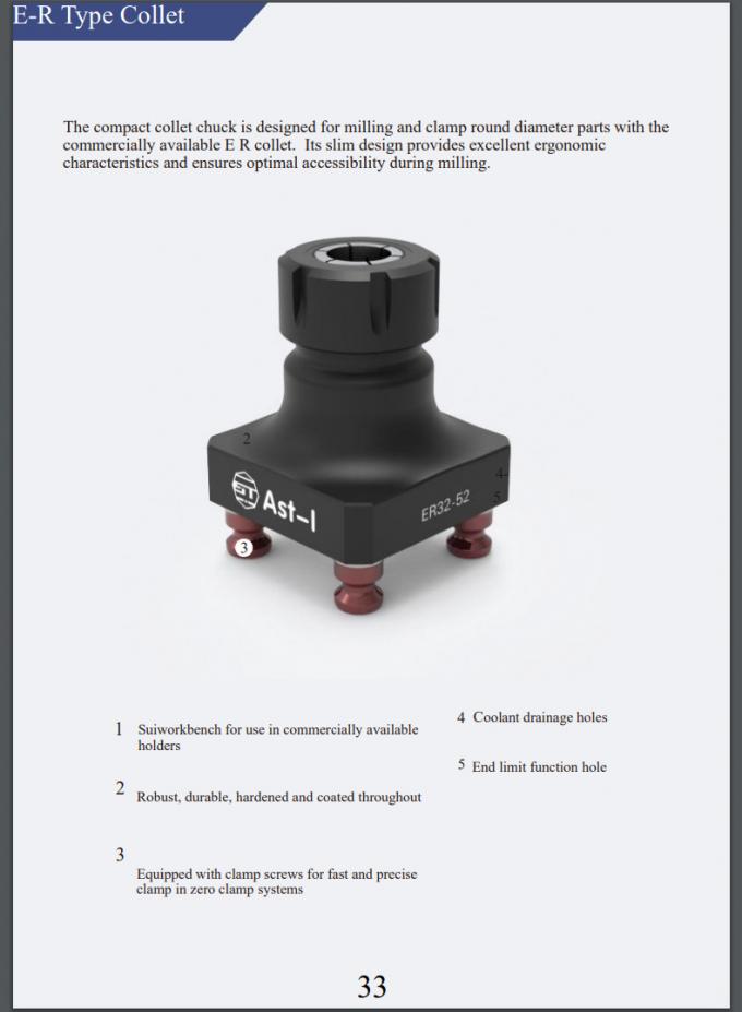 ER50-52 ER Collet Chuck Serrated Jaws With 4 Hole Zero Point Quick Change